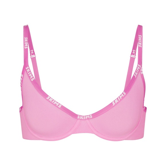 SKIMS | Intimates & Sleepwear | Skims Pink Cotton Logo Demi Bra Unlined ...